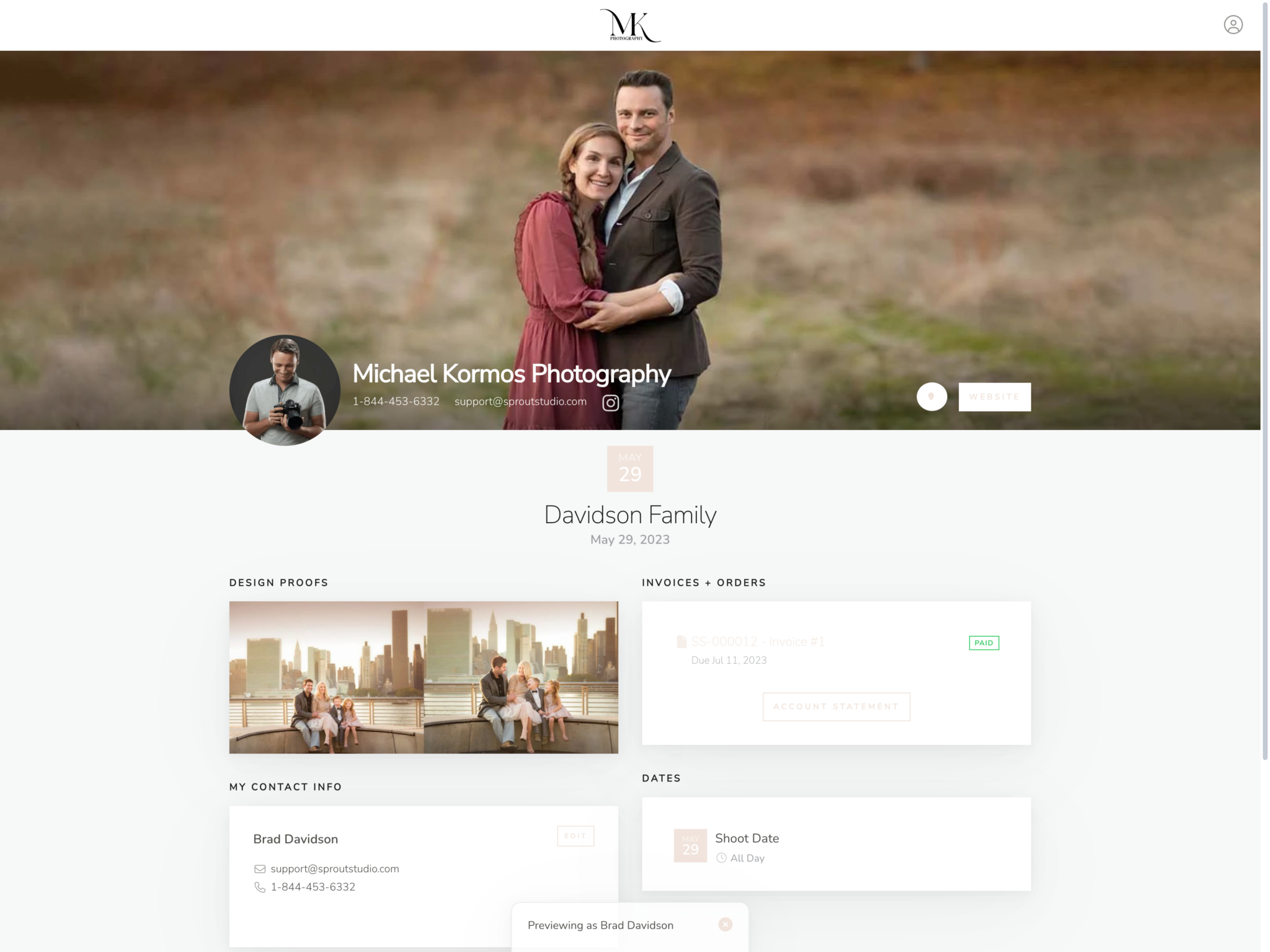 CRM for Photographers - Best Client Experience - Sprout Studio
